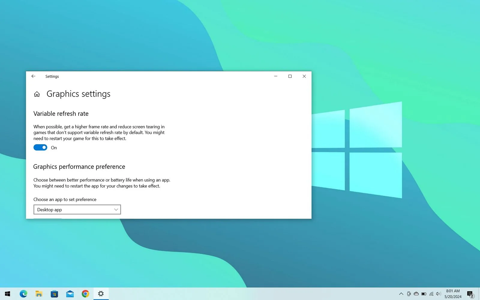 如何在 Windows 10 上为游戏启用可变刷新率 (VRR)