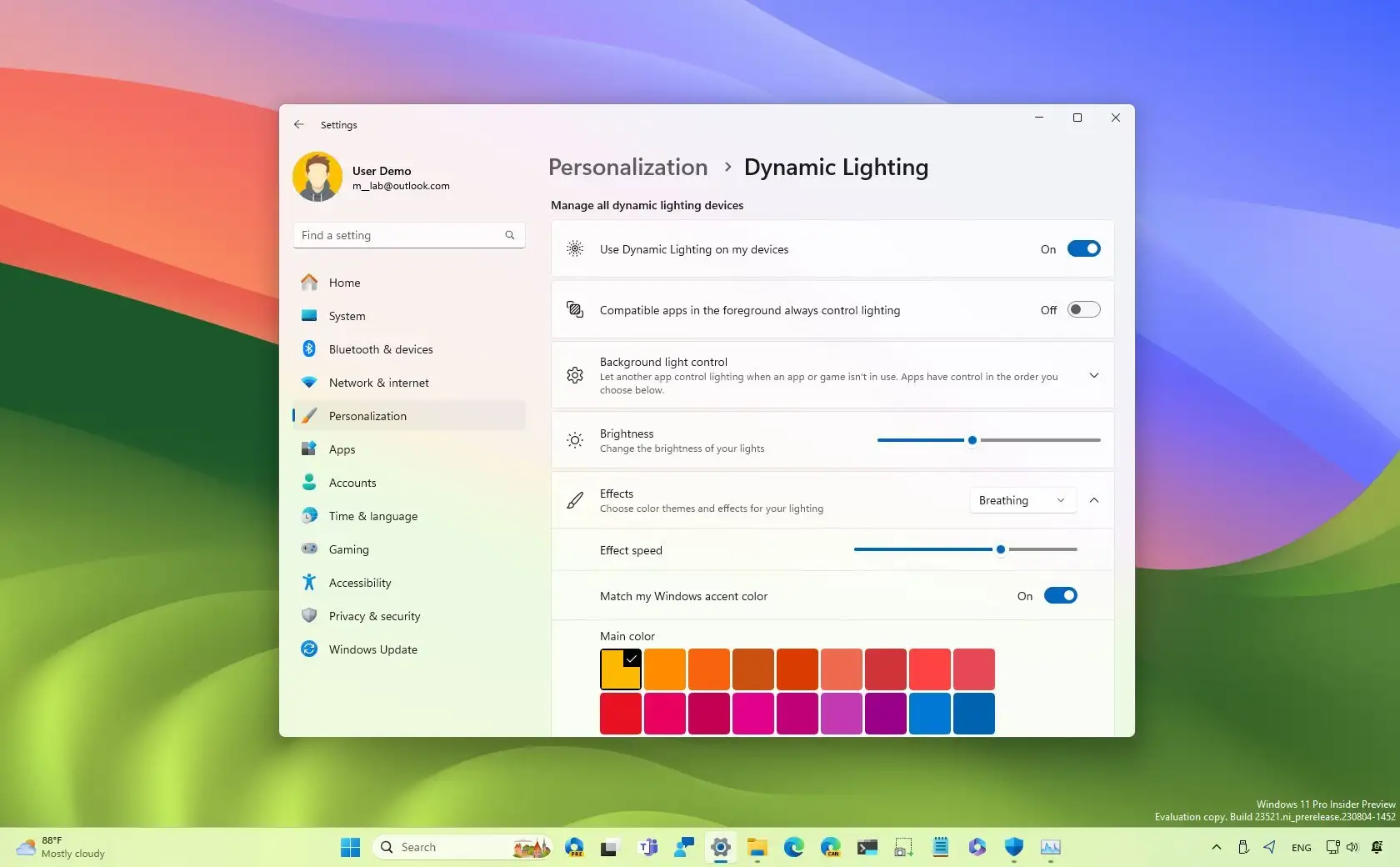 如何在 Windows 11 上使用动态照明 Rgb 