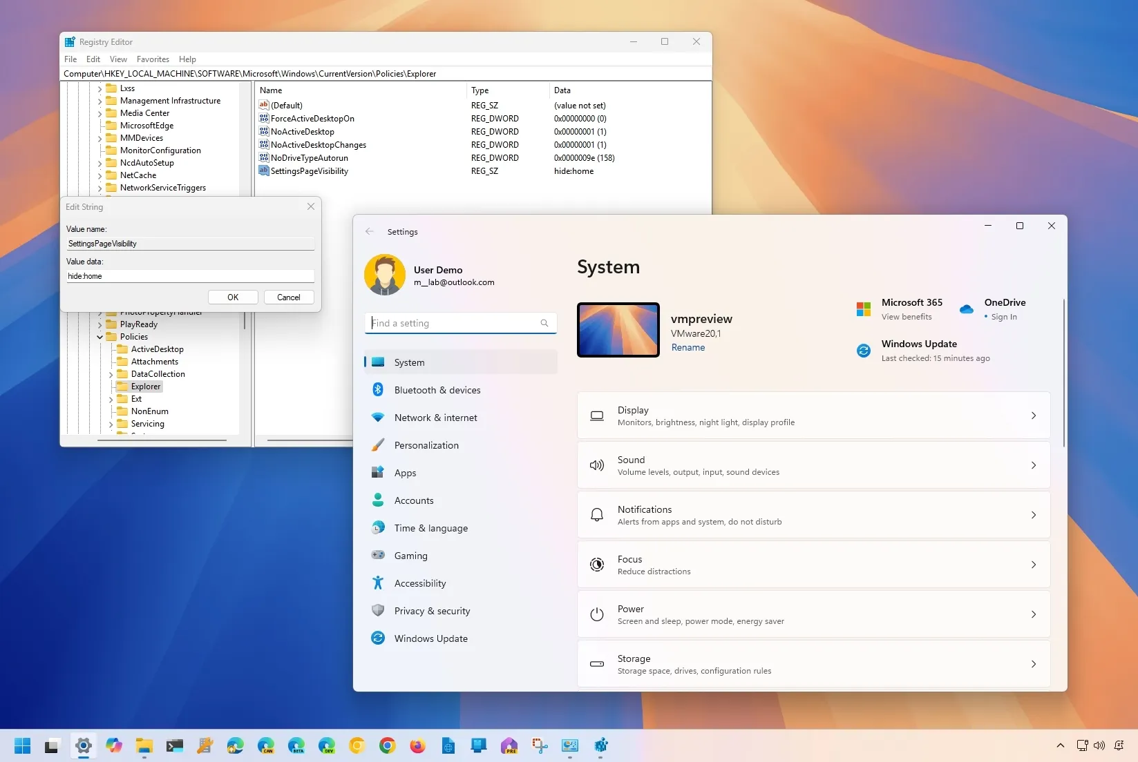 如何删除 Windows 11 上的设置“主页”页面 - 数字指南