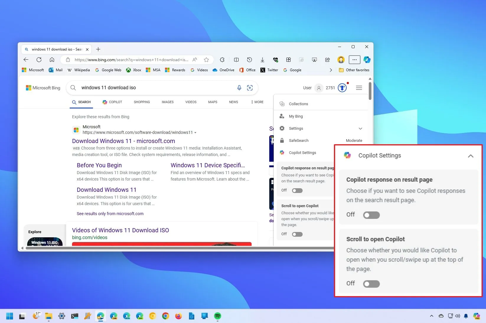如何关闭 Copilot AI 对 Bing 搜索结果的响应 - 数字指南