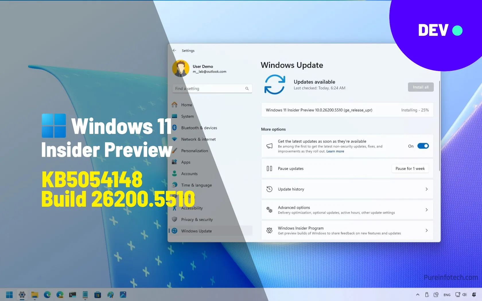 KB5054148（构建26200.5510），用于Windows 11标记Verison 25H2（DEV CHANNEL）的开始 - 数字指南